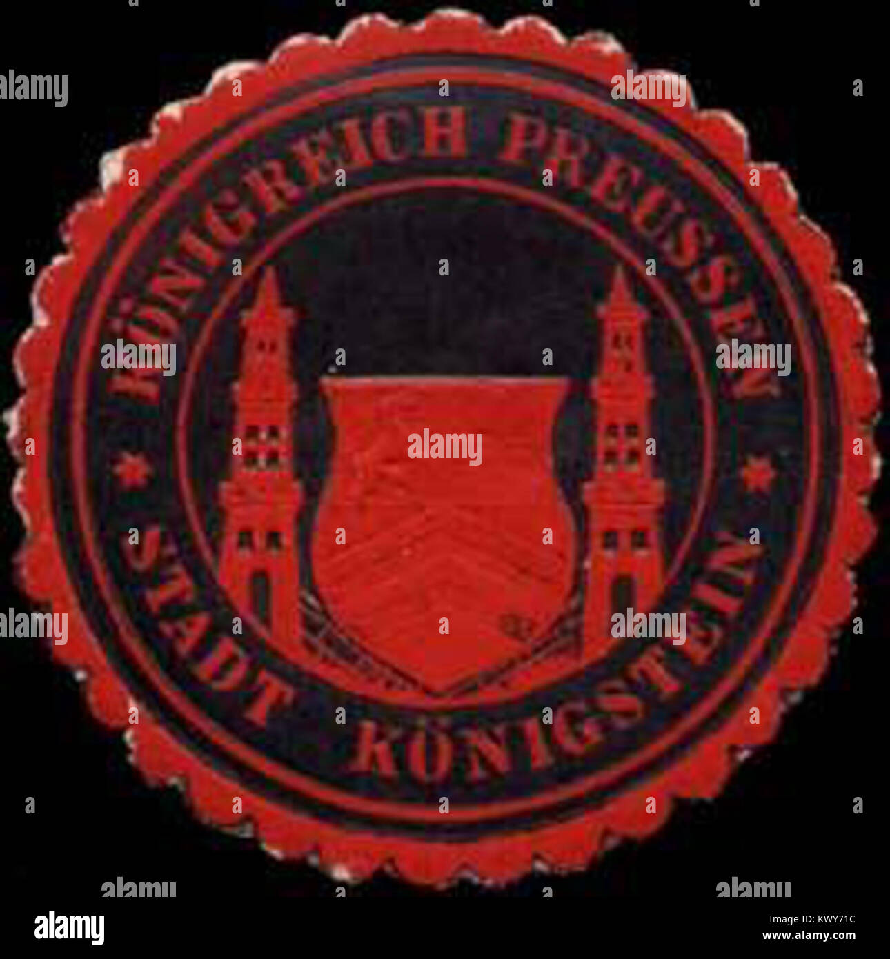 The royal seal of the Kingdom of Prussia, used by the city of ...