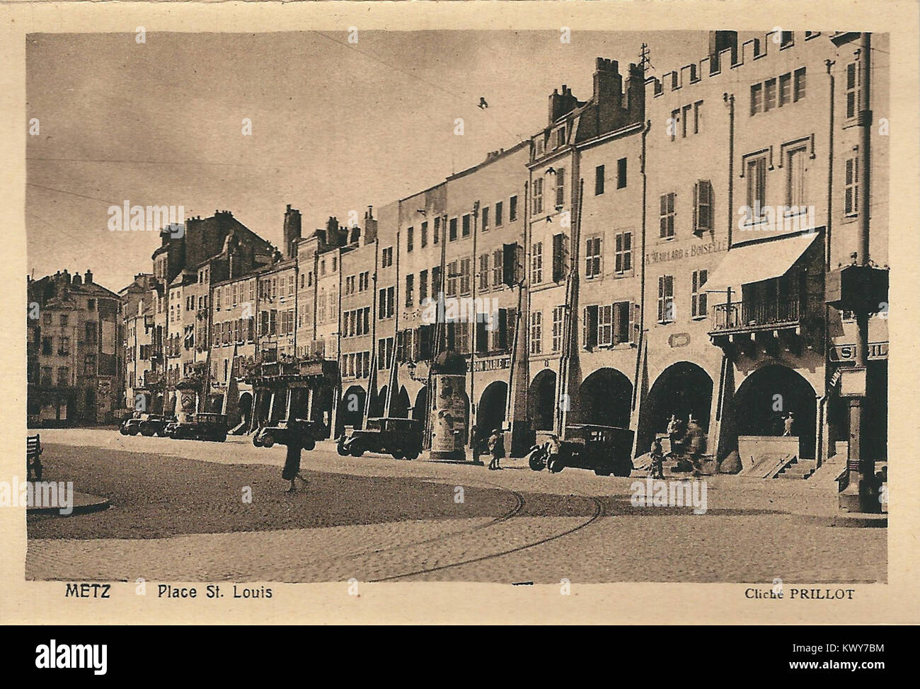 Map of Metz, France, from 1934, showing city layout, streets, and ...