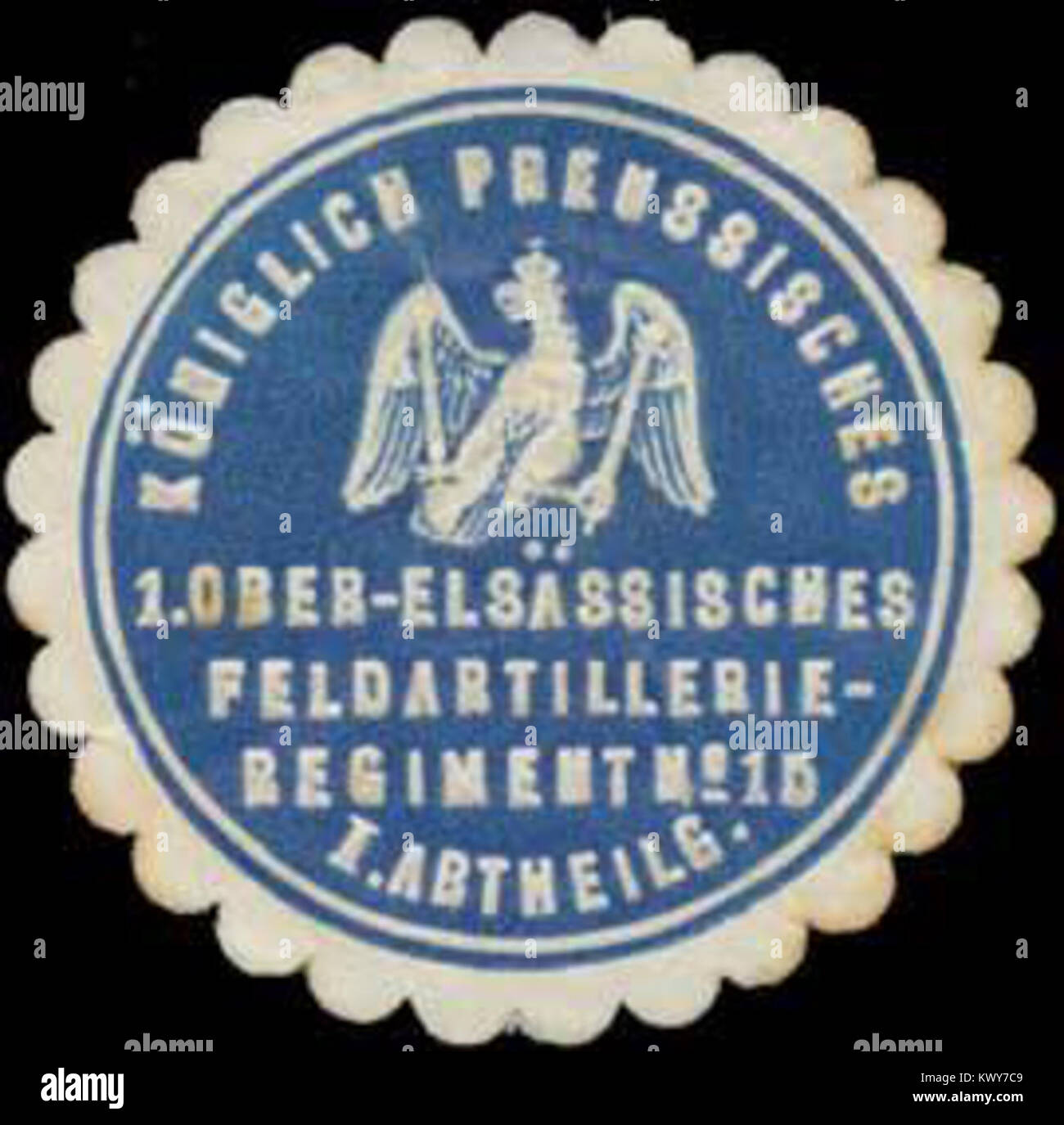 This historical seal, used by the K. Pr. 1. Ober-Elsässisches Field ...