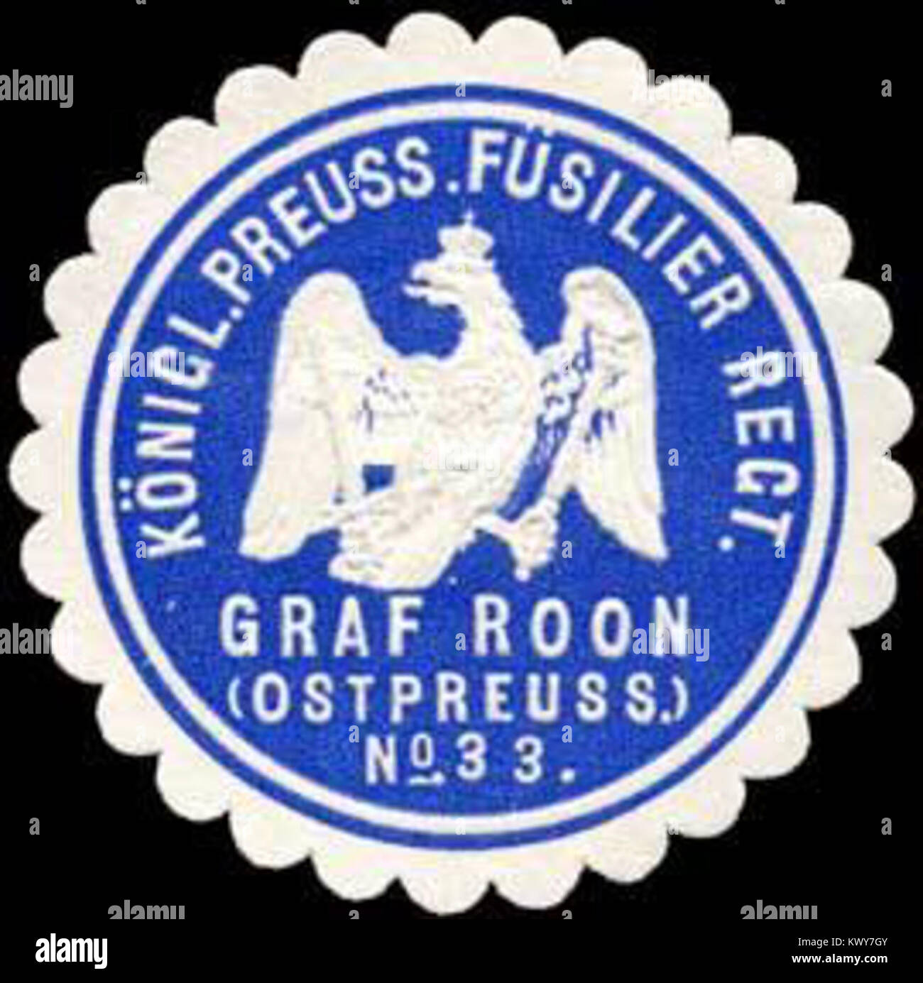 A paper sealing stamp of the Royal Prussian Füsilier Regiment “Graf ...