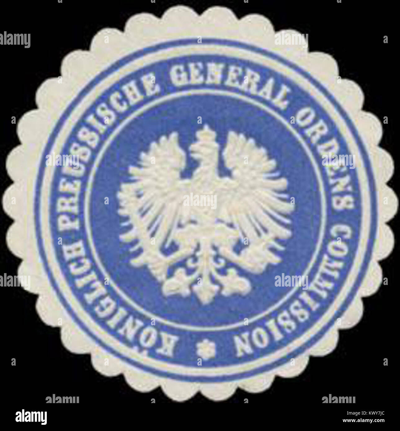 The image shows a seal of the General Orders Commission, used in German ...
