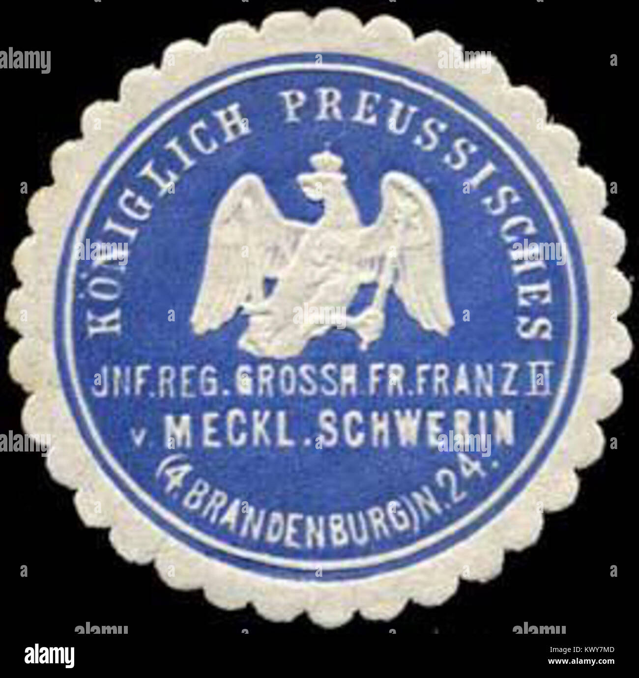 An image of a military seal from the K.Pr. Infanterie Regiment ...