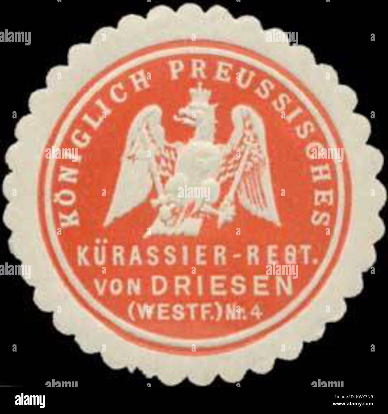 A seal mark from the *Königlich Preußisches Krassier-Regiment von ...
