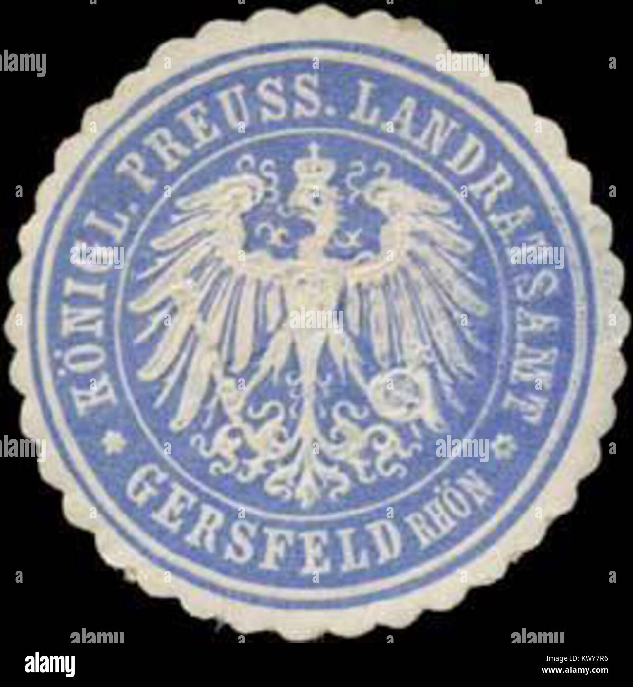This image represents a seal from the Prussian district office of ...