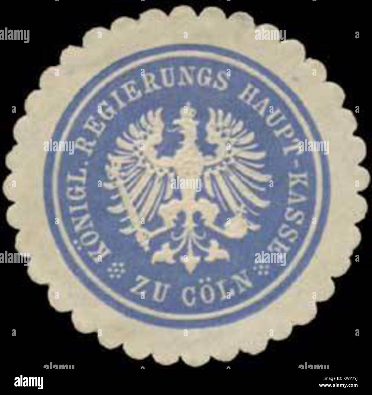 Seal of the Prussian Government Main Treasury in Cologne, Germany, used ...