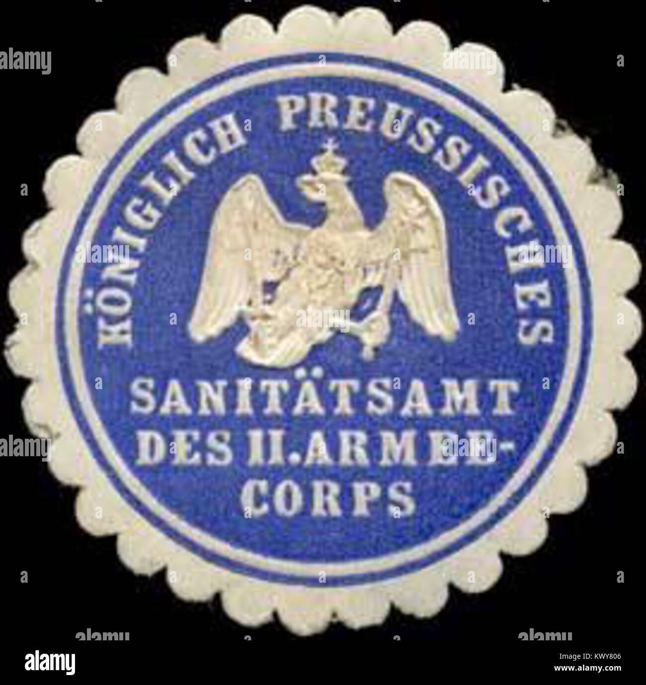 An official seal from the Royal Prussian Medical Office of the 2nd Army ...