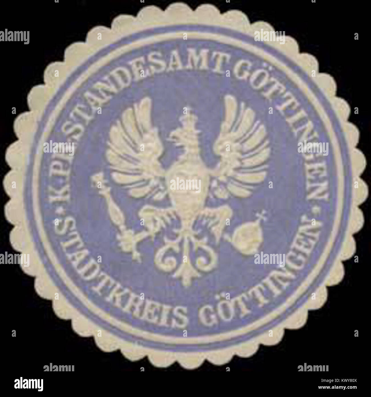 The seal mark of the Kingdom of Prussia’s civil registry office in ...