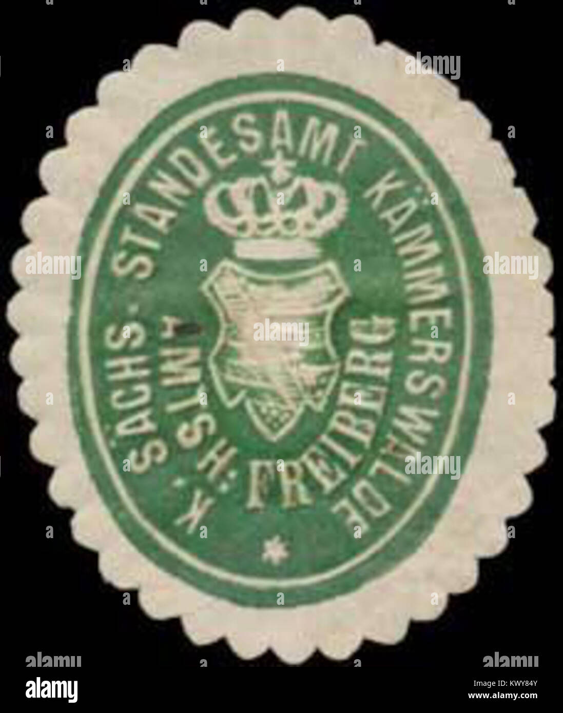 An early 20th-century official seal from the Standesamt Kemmerswalde ...