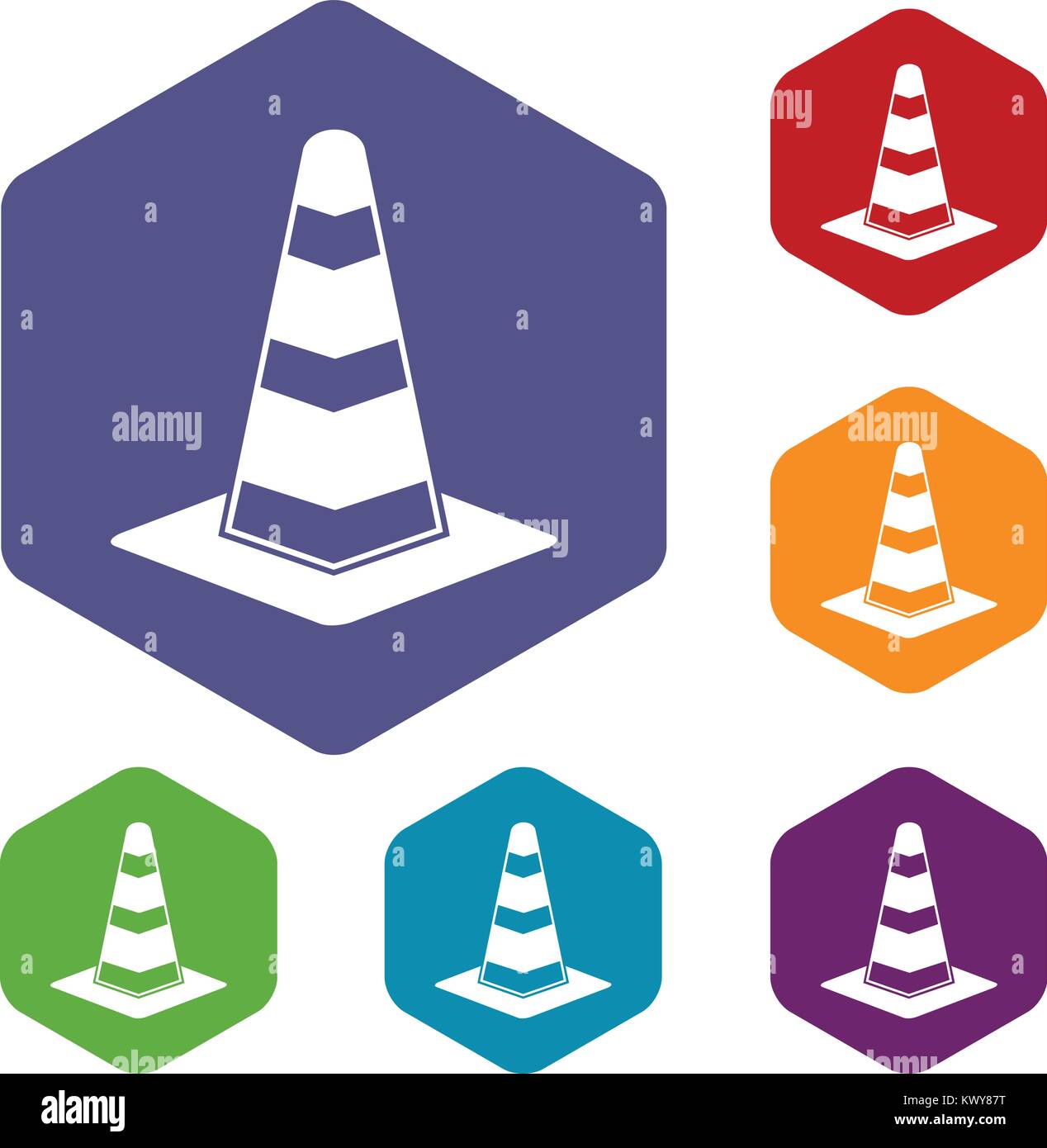 Traffic cone icons set Stock Vector Image & Art - Alamy