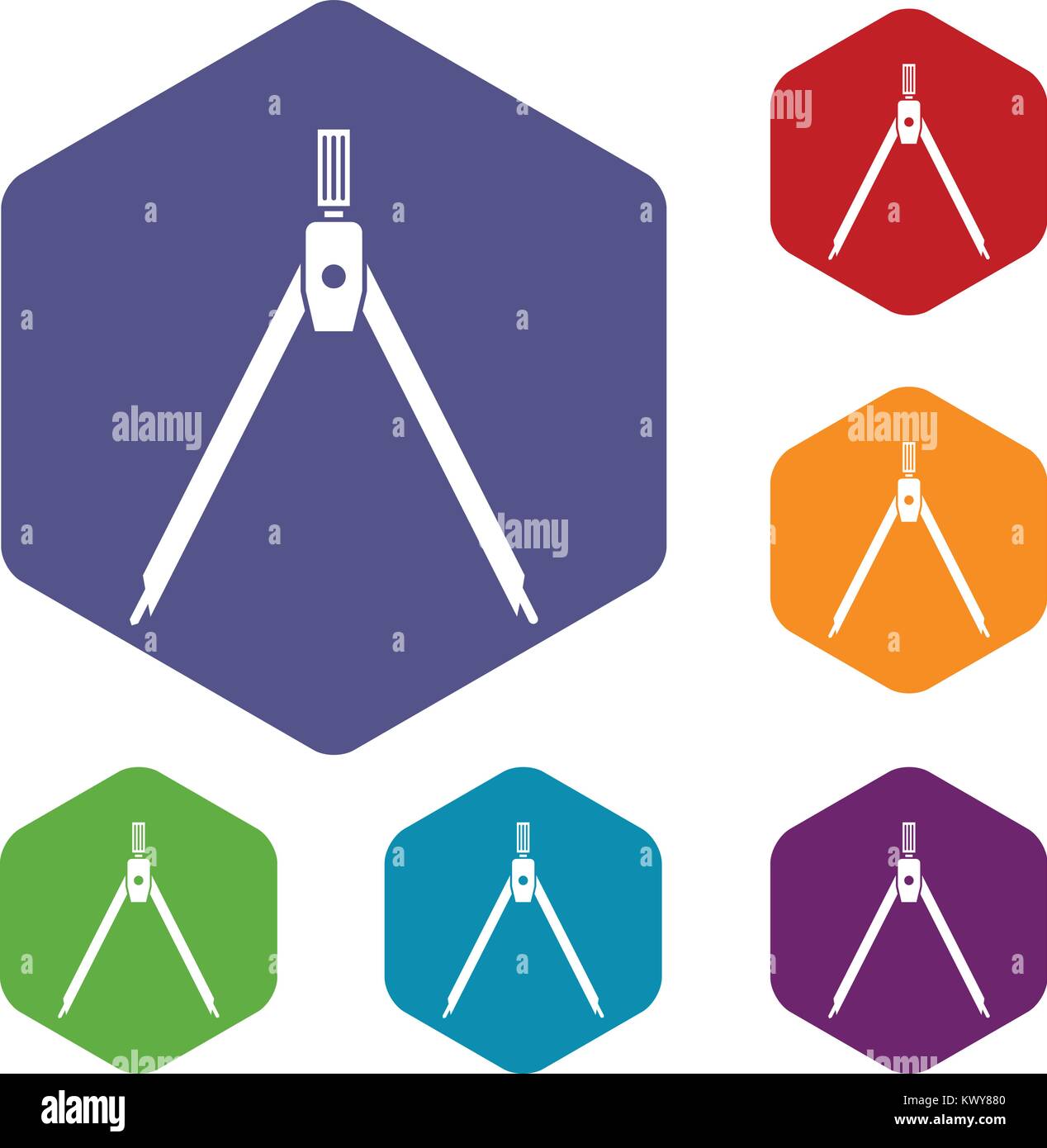 Drawing compass icons set Stock Vector Image & Art - Alamy