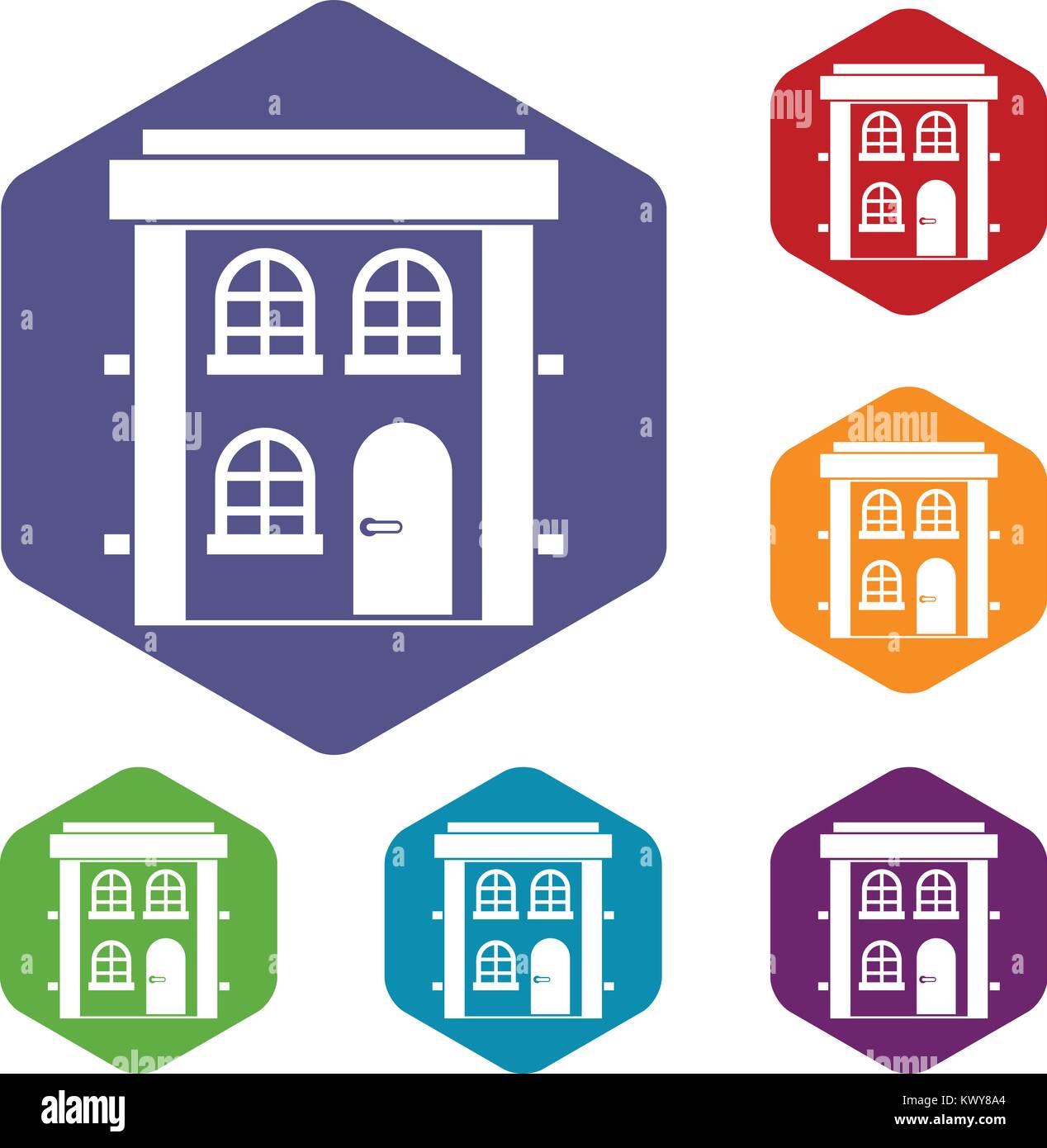 Two-storey residential house icons set Stock Vector Image & Art - Alamy