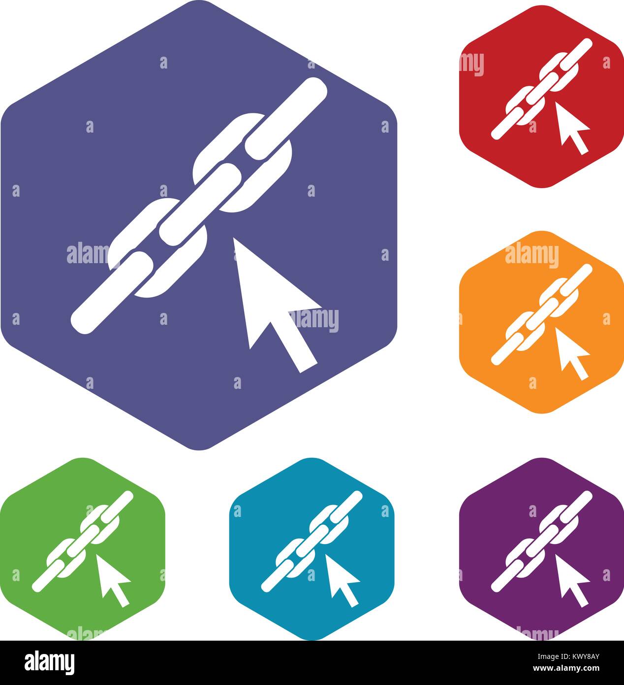 Chain link icons set Stock Vector Image & Art - Alamy