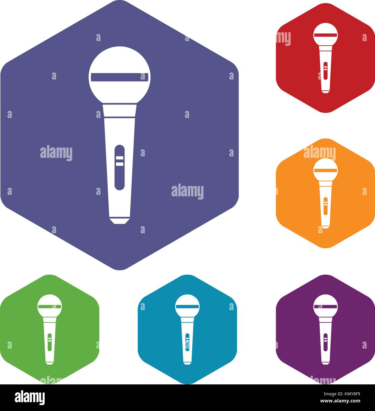 Microphone icons set Stock Vector Image & Art - Alamy