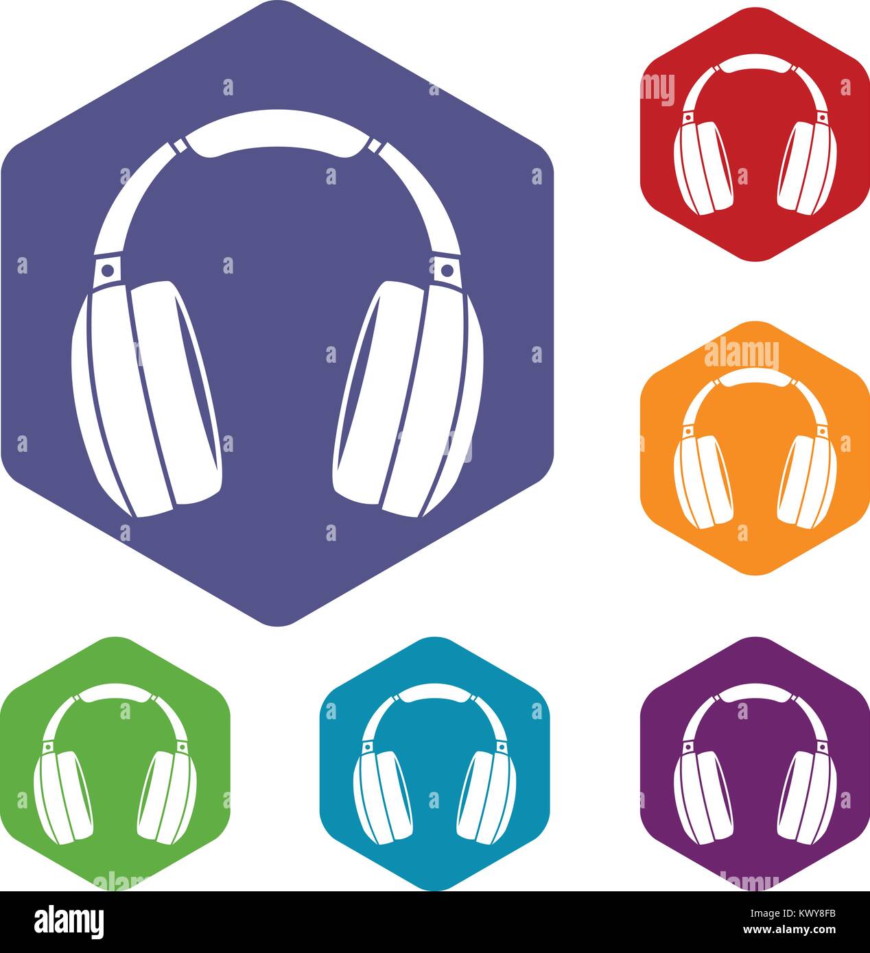 Headphones icons set Stock Vector Image & Art - Alamy