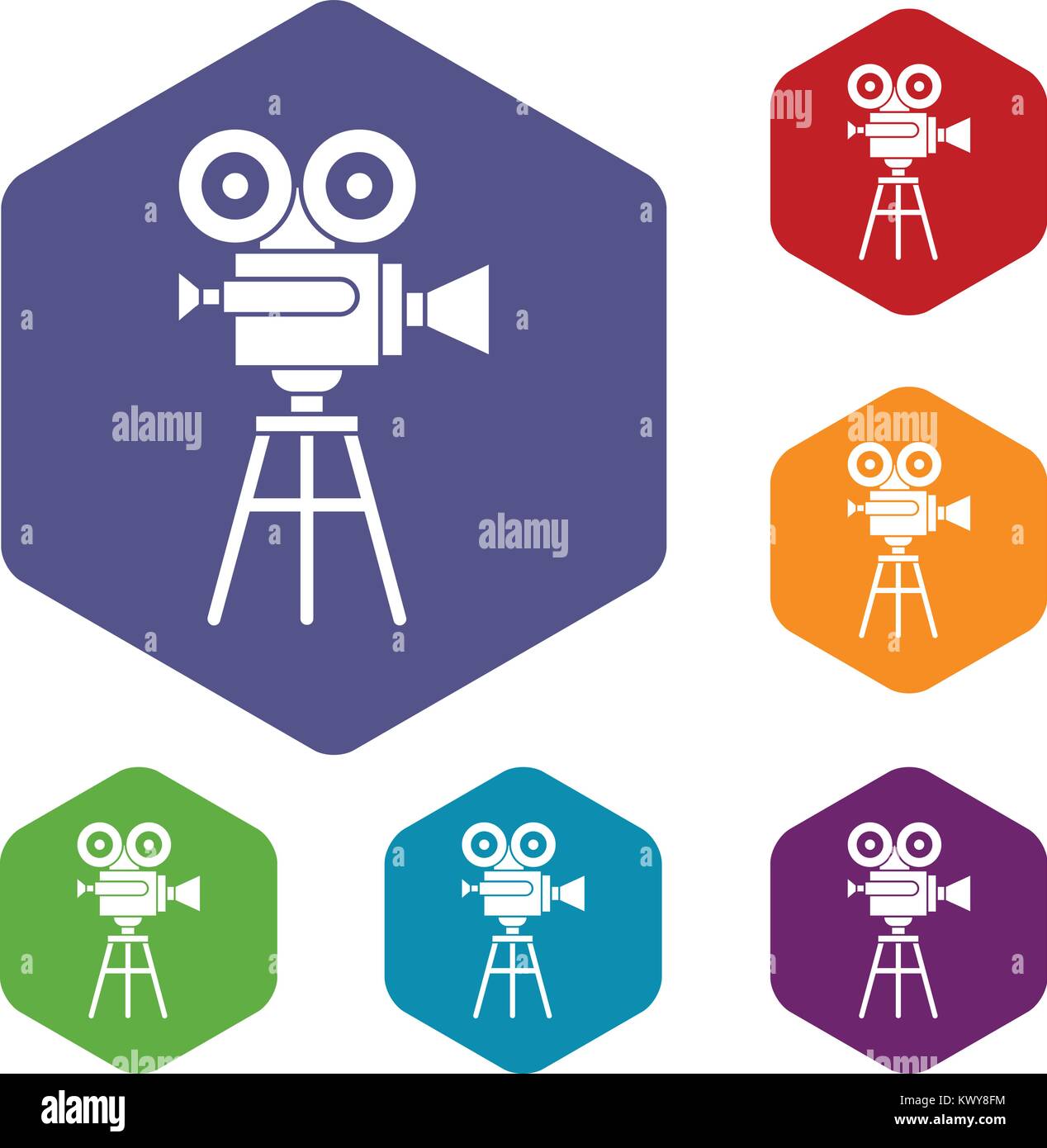 Retro film projector icons set Stock Vector Image & Art - Alamy