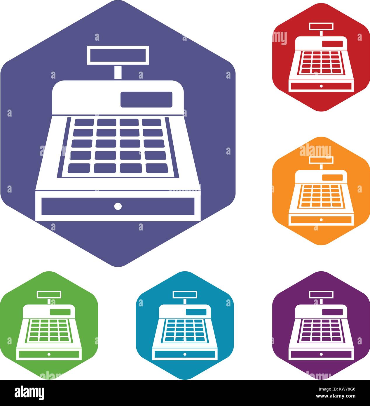 Cash register icons set Stock Vector Image & Art - Alamy