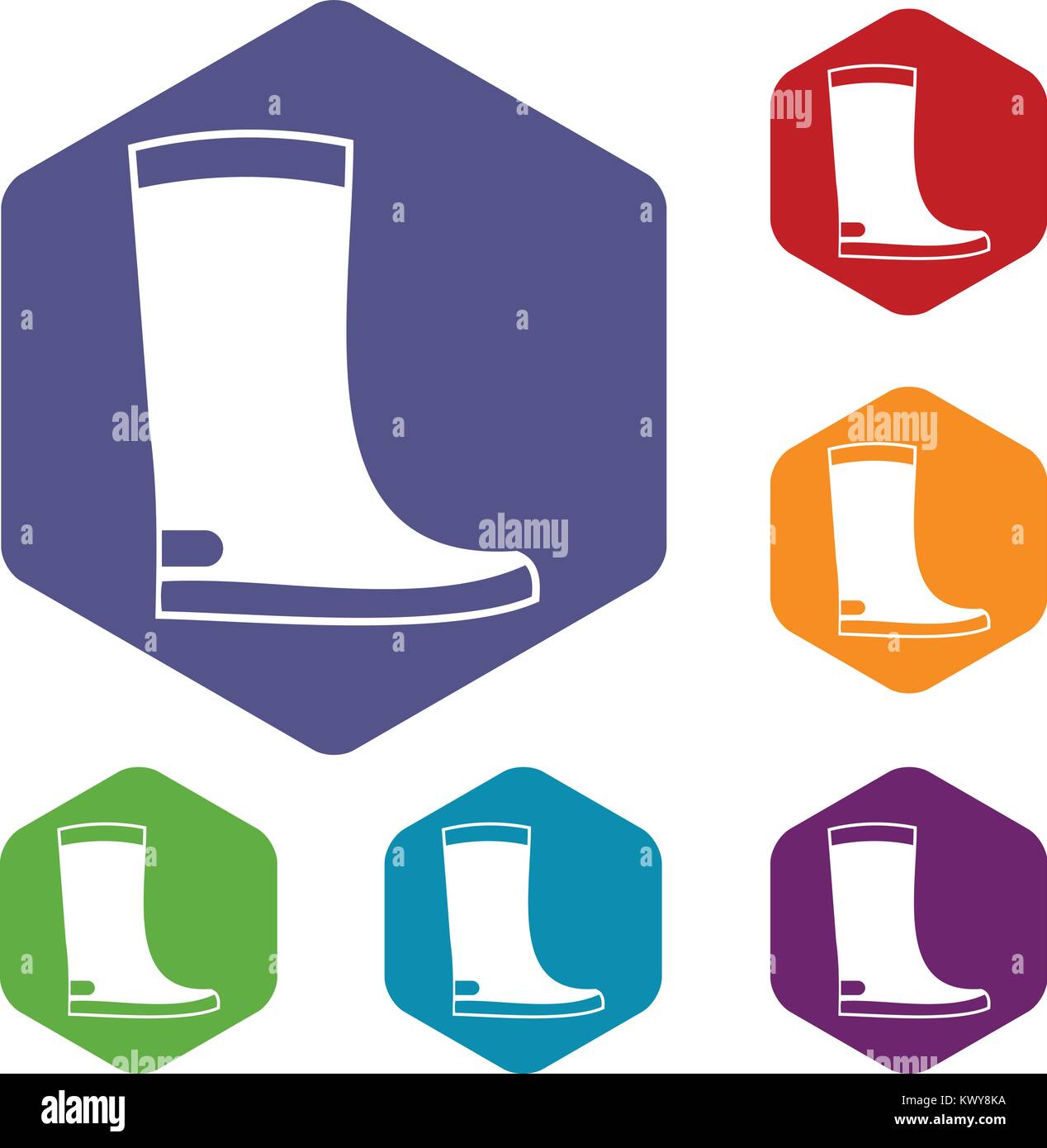 Rubber boots icons set Stock Vector Image & Art - Alamy