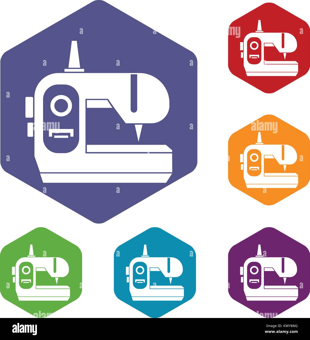 Sewing machine icons set Stock Vector Image & Art - Alamy