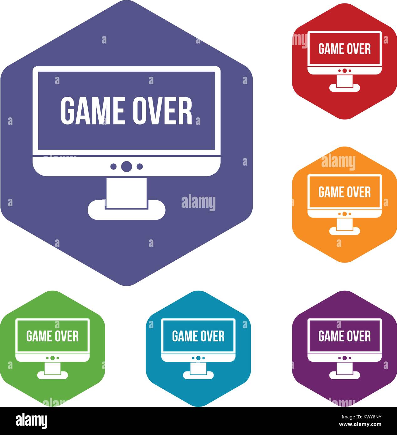 Game over icons set Stock Vector Image & Art - Alamy