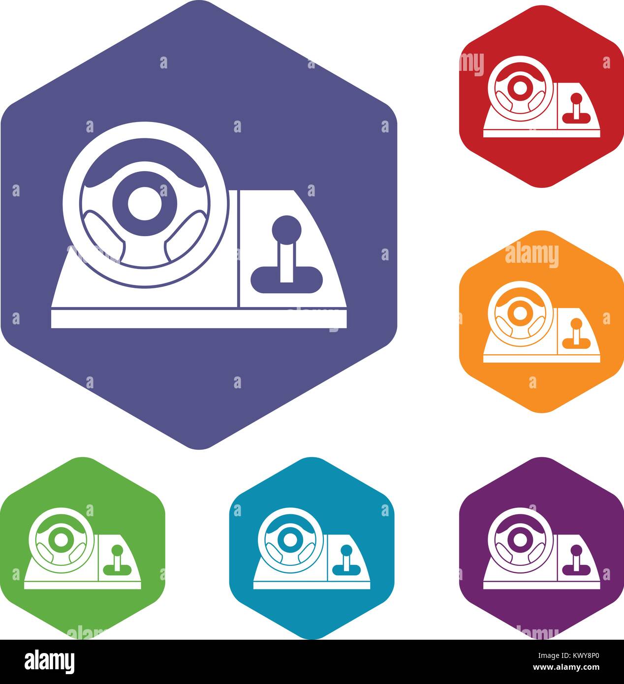 Computer steering wheel icons set Stock Vector Image & Art - Alamy