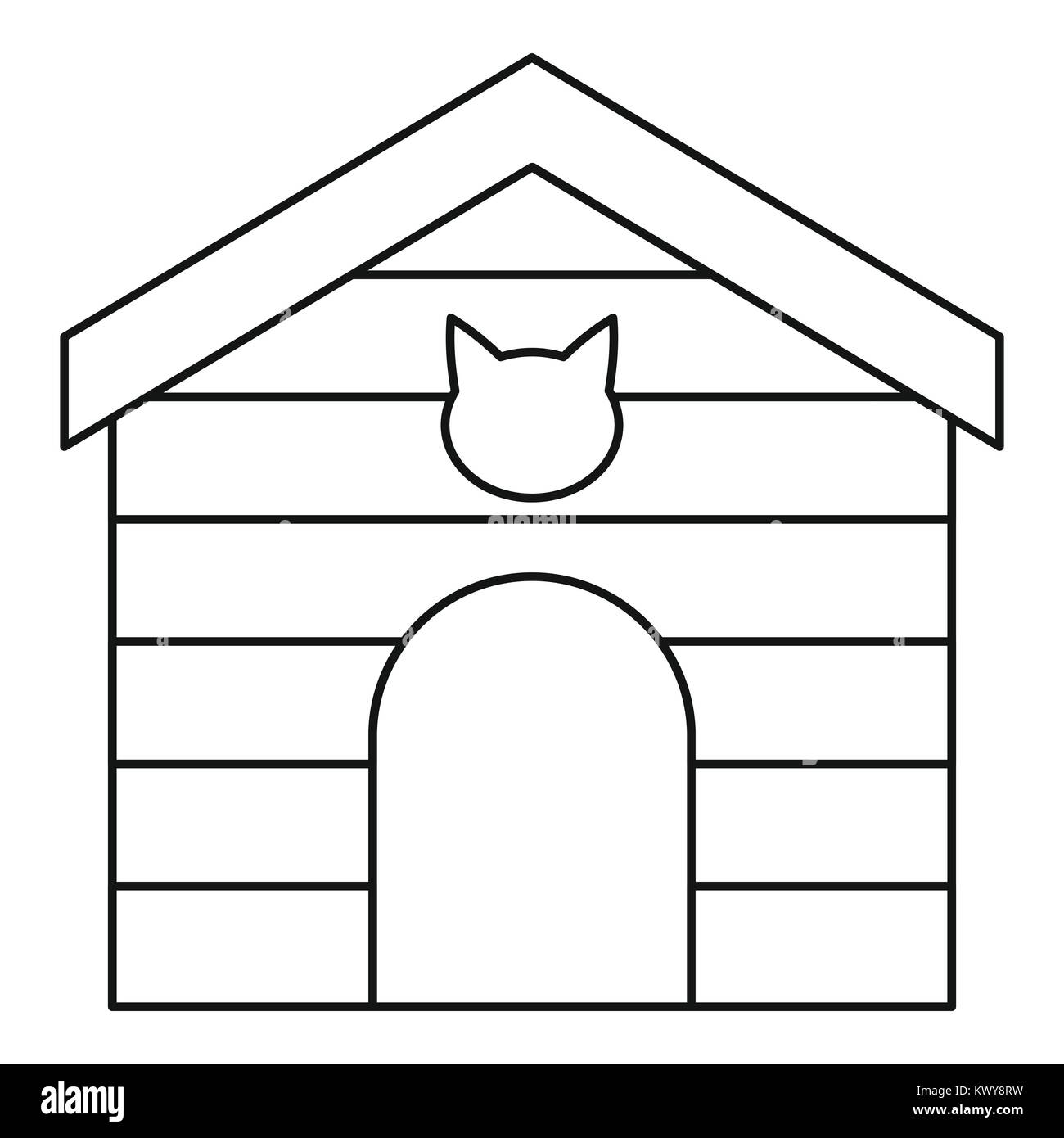 Pet house icon, outline style Stock Vector Image & Art - Alamy