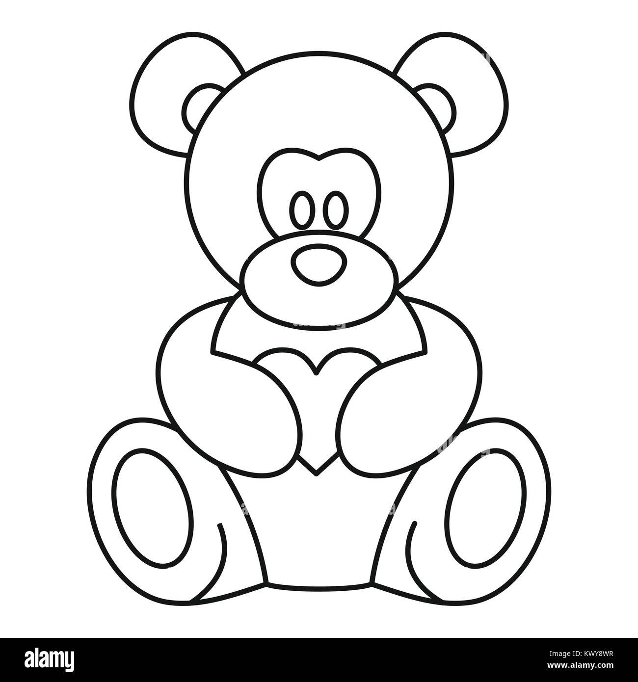 Teddy bear heart icon Black and White Stock Photos & Images - Alamy