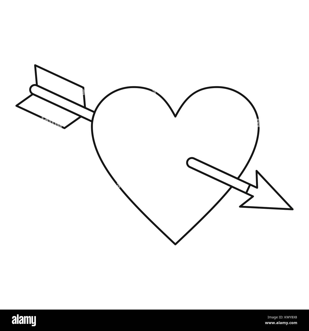 Heart Arrow Outline