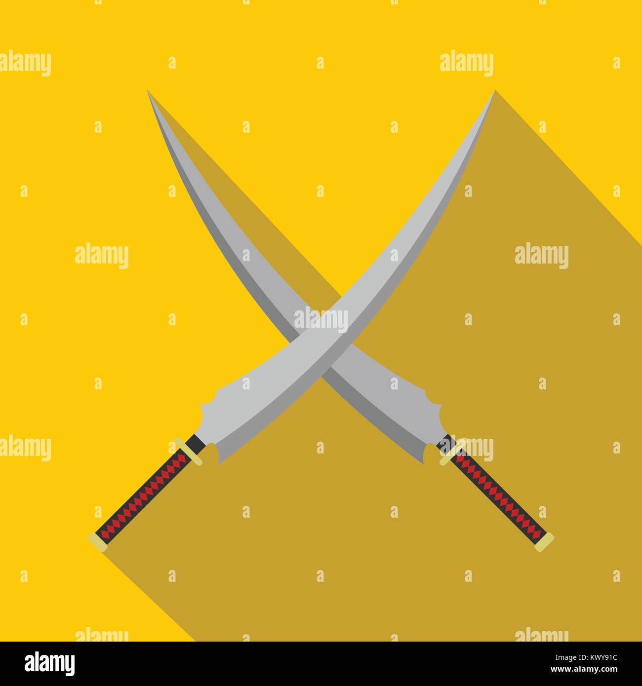 Two crossed Japanese samurai swords icon Stock Vector Image & Art - Alamy