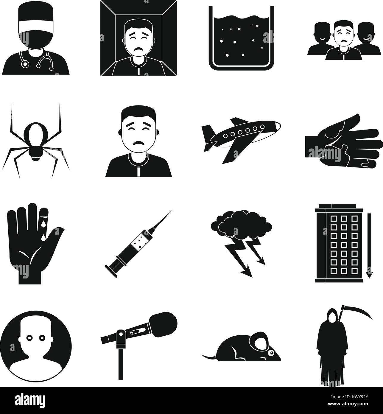 Phobia symbols icons set, simple style Stock Vector Image & Art - Alamy