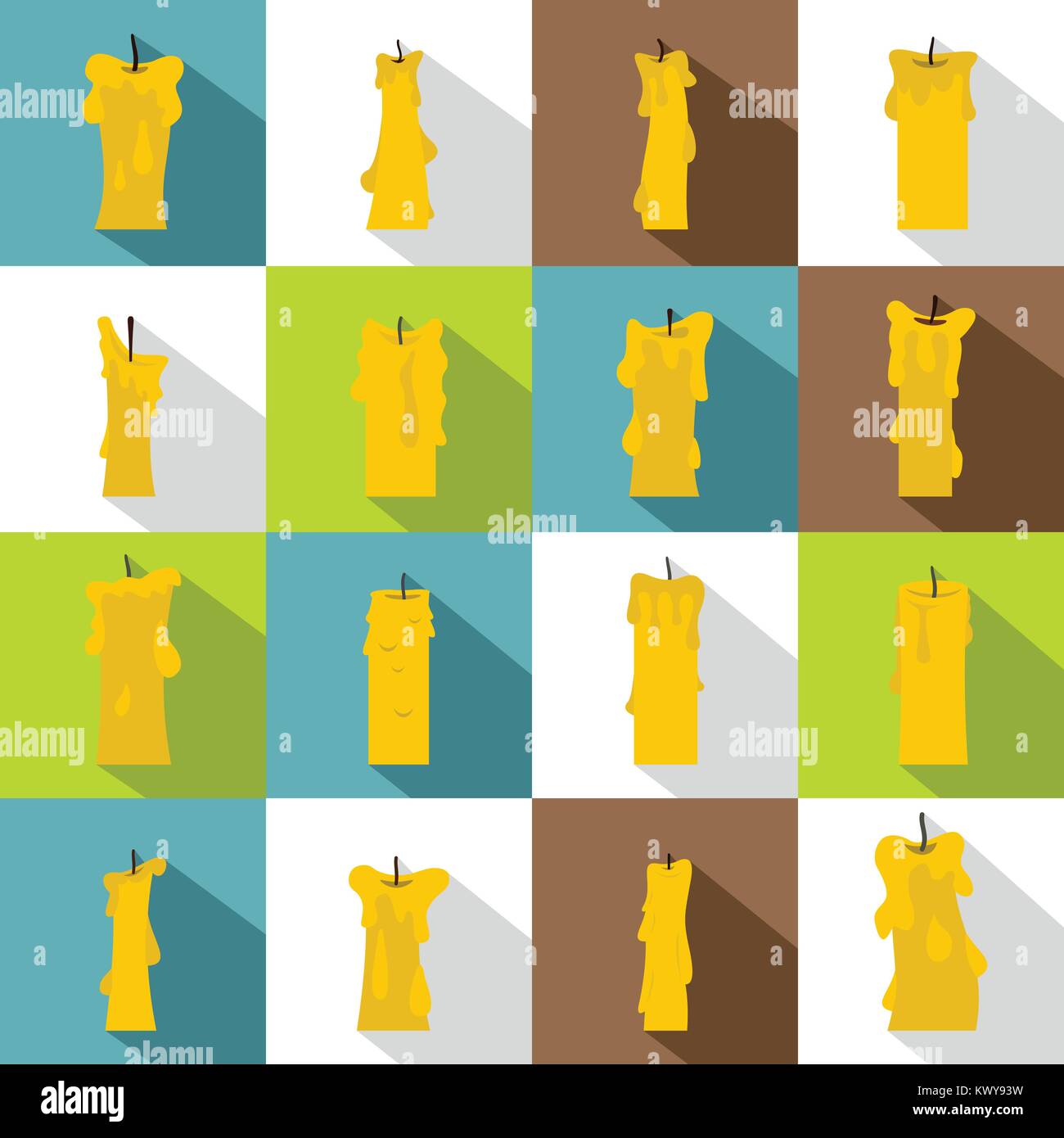 Candle forms icons set, flat style Stock Vector Image & Art - Alamy