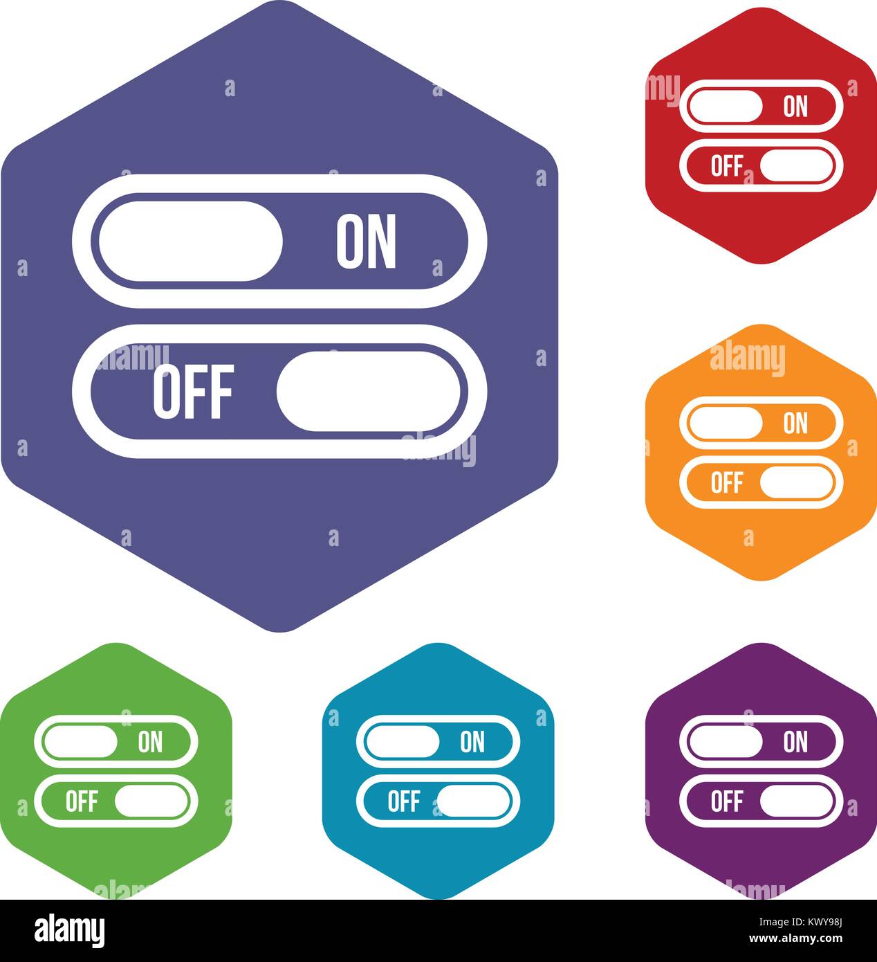 Button on and off icons set Stock Vector Image & Art - Alamy