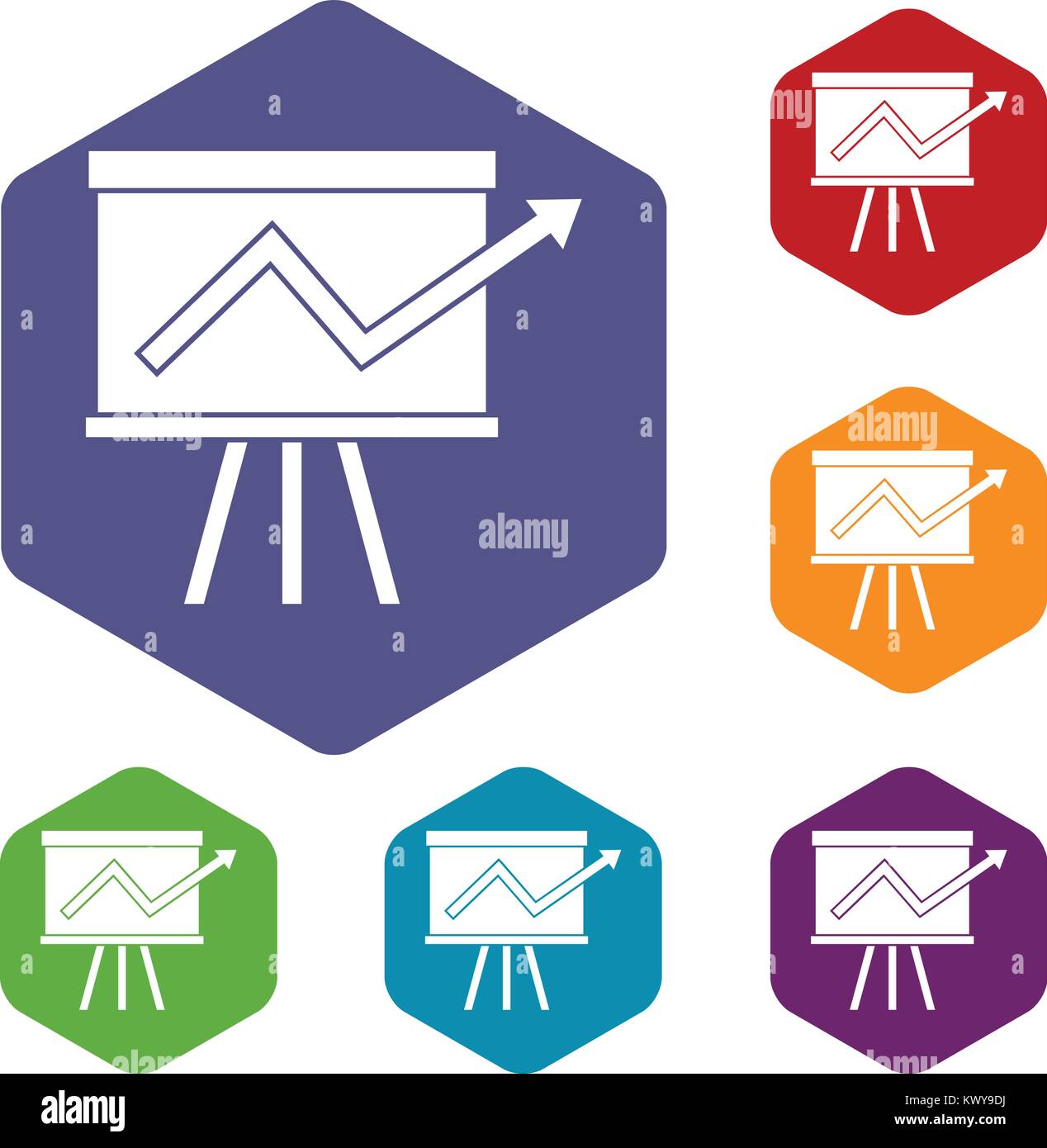 Flip chart with statistics icons set Stock Vector Image & Art - Alamy