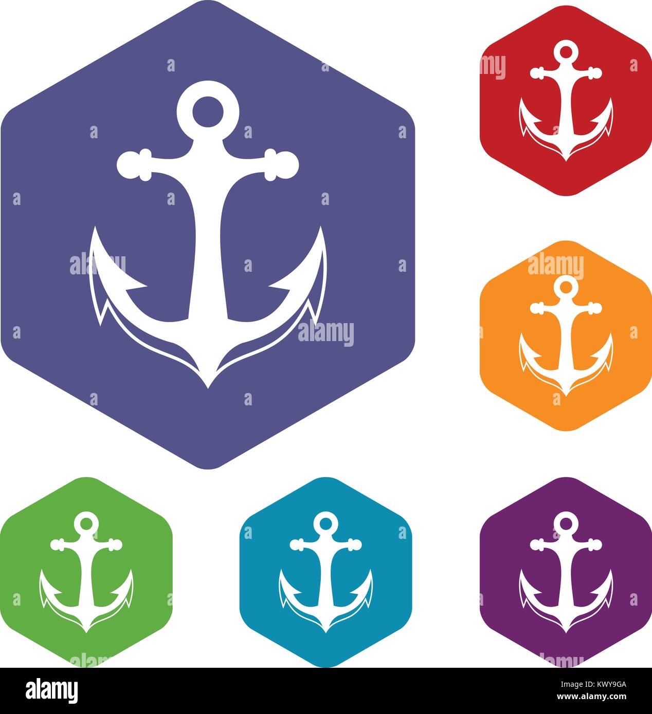 Anchor icons set Stock Vector Image & Art - Alamy