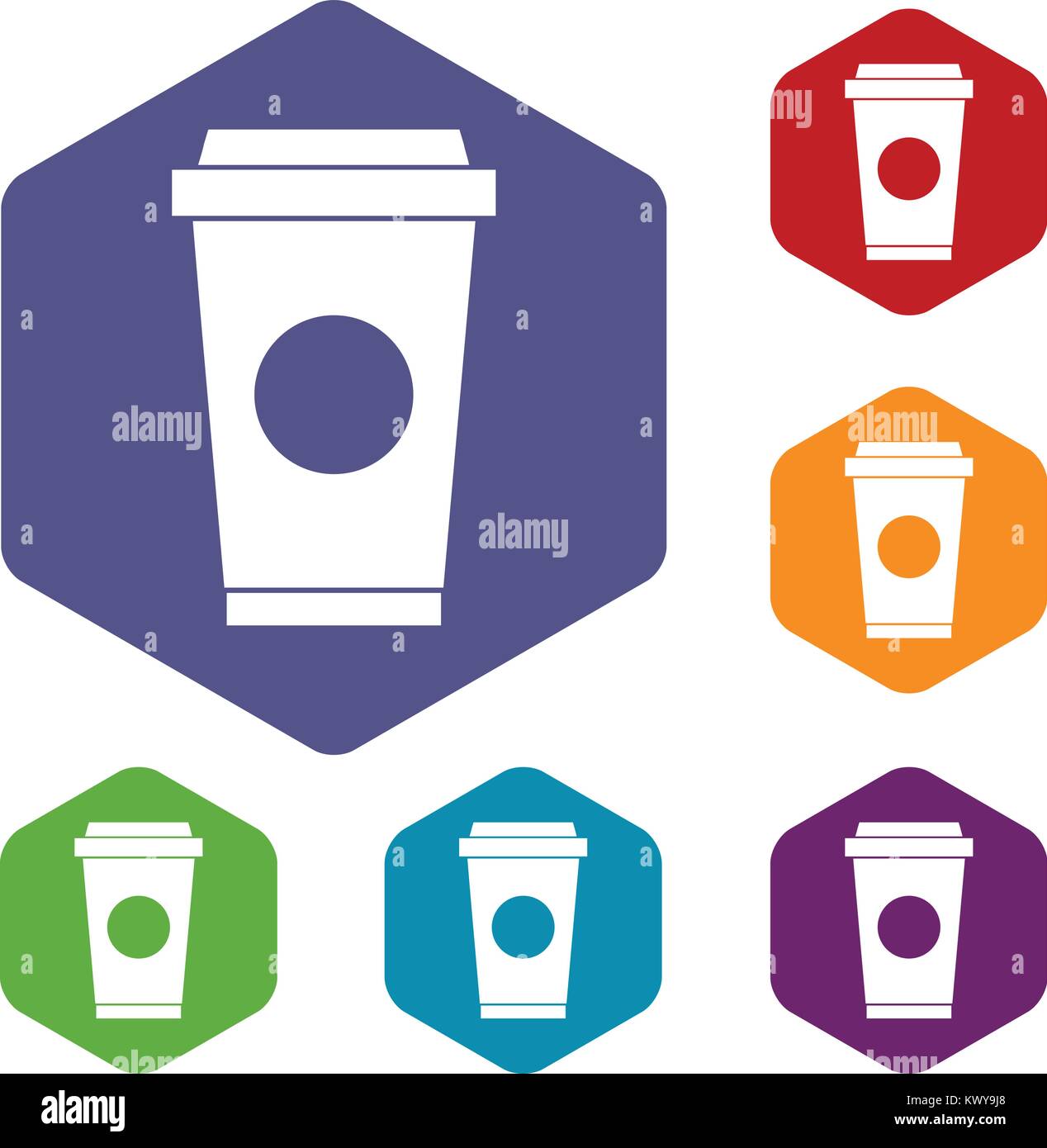 Coffee in take away cup icons set Stock Vector Image & Art - Alamy
