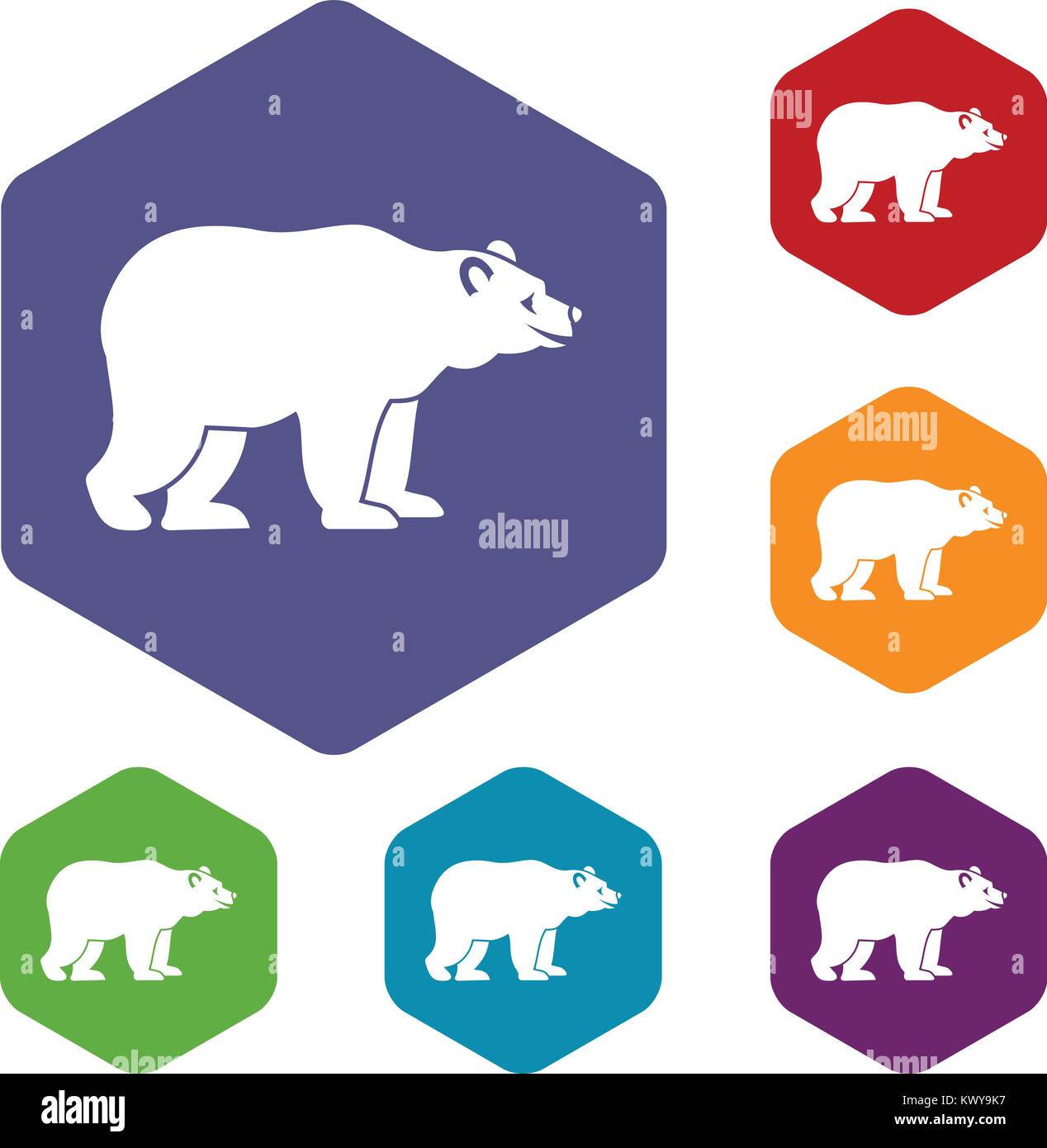 Bear icons set Stock Vector Image & Art - Alamy