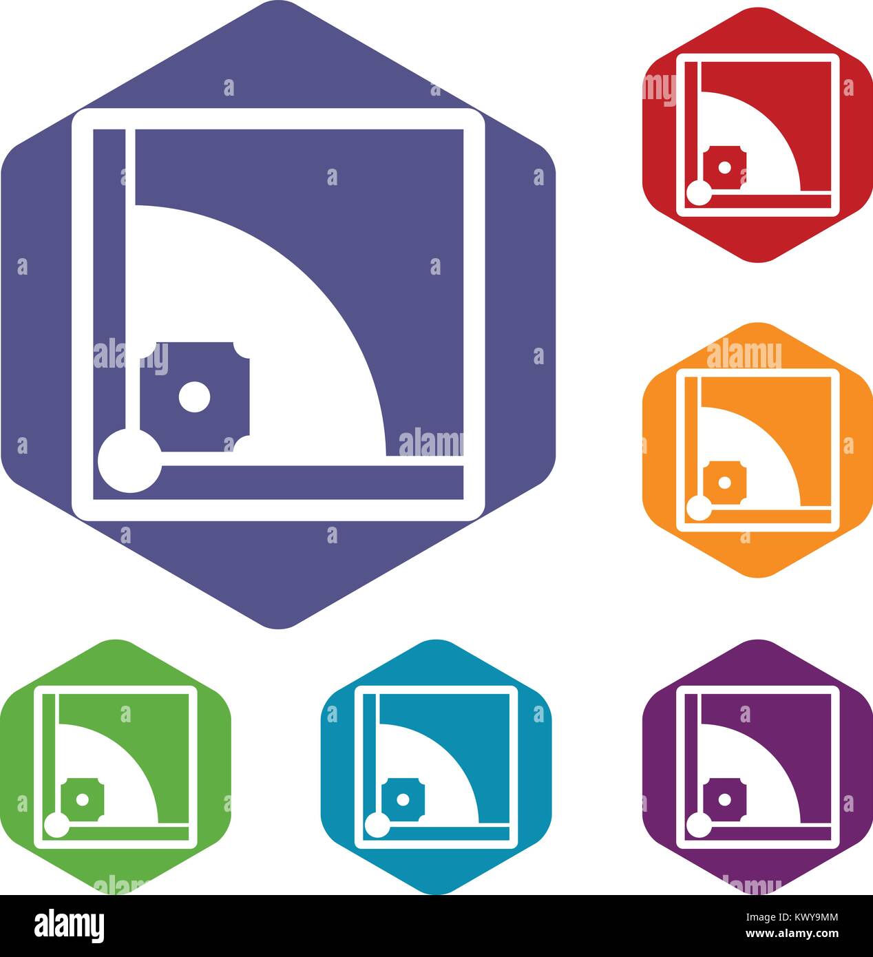 Baseball field icons set Stock Vector Image & Art - Alamy