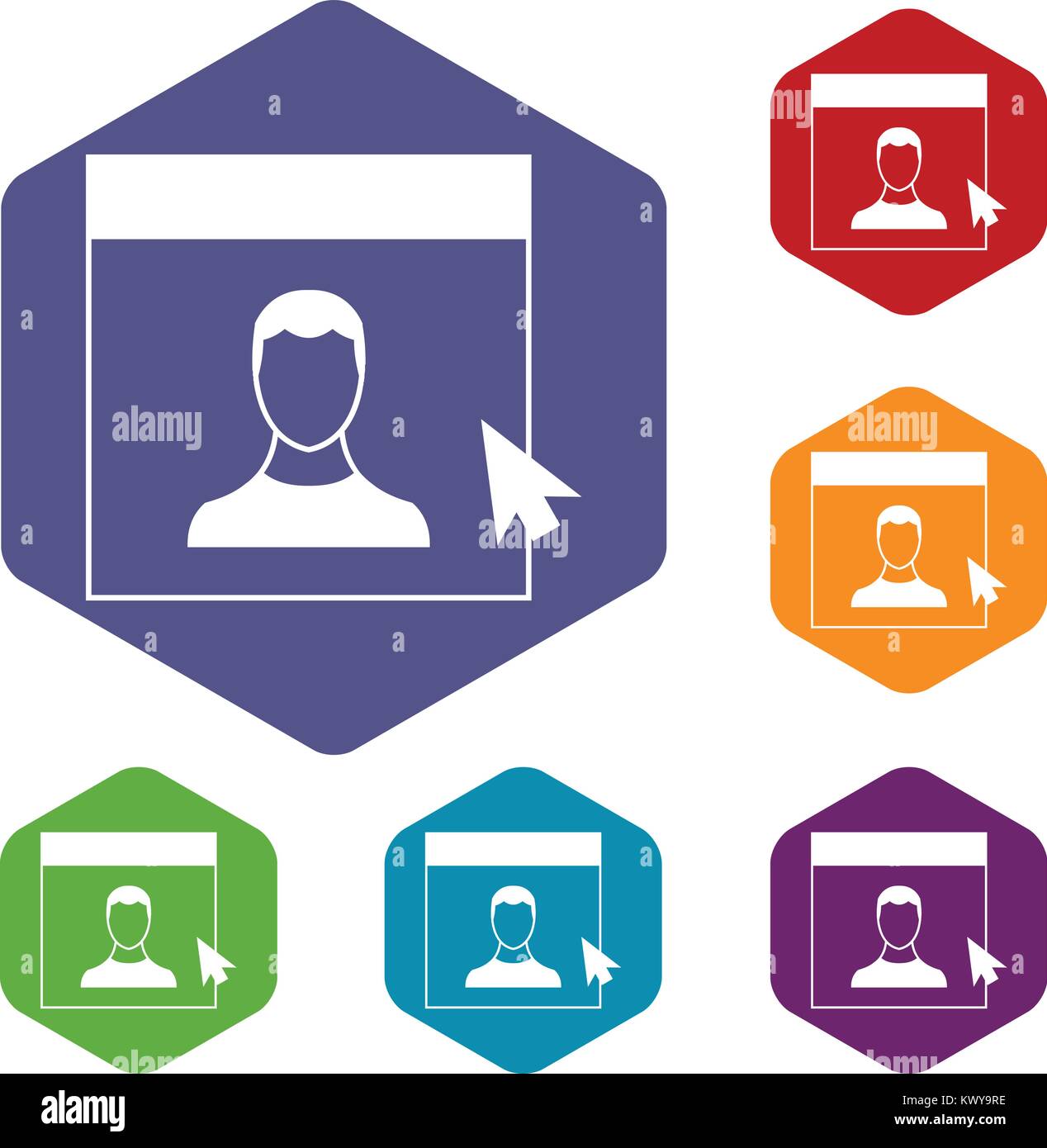 Cursor point man on monitor icons set Stock Vector Image & Art - Alamy