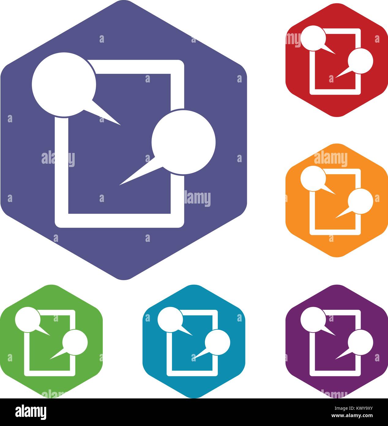 Tablet chatting icons set Stock Vector Image & Art - Alamy