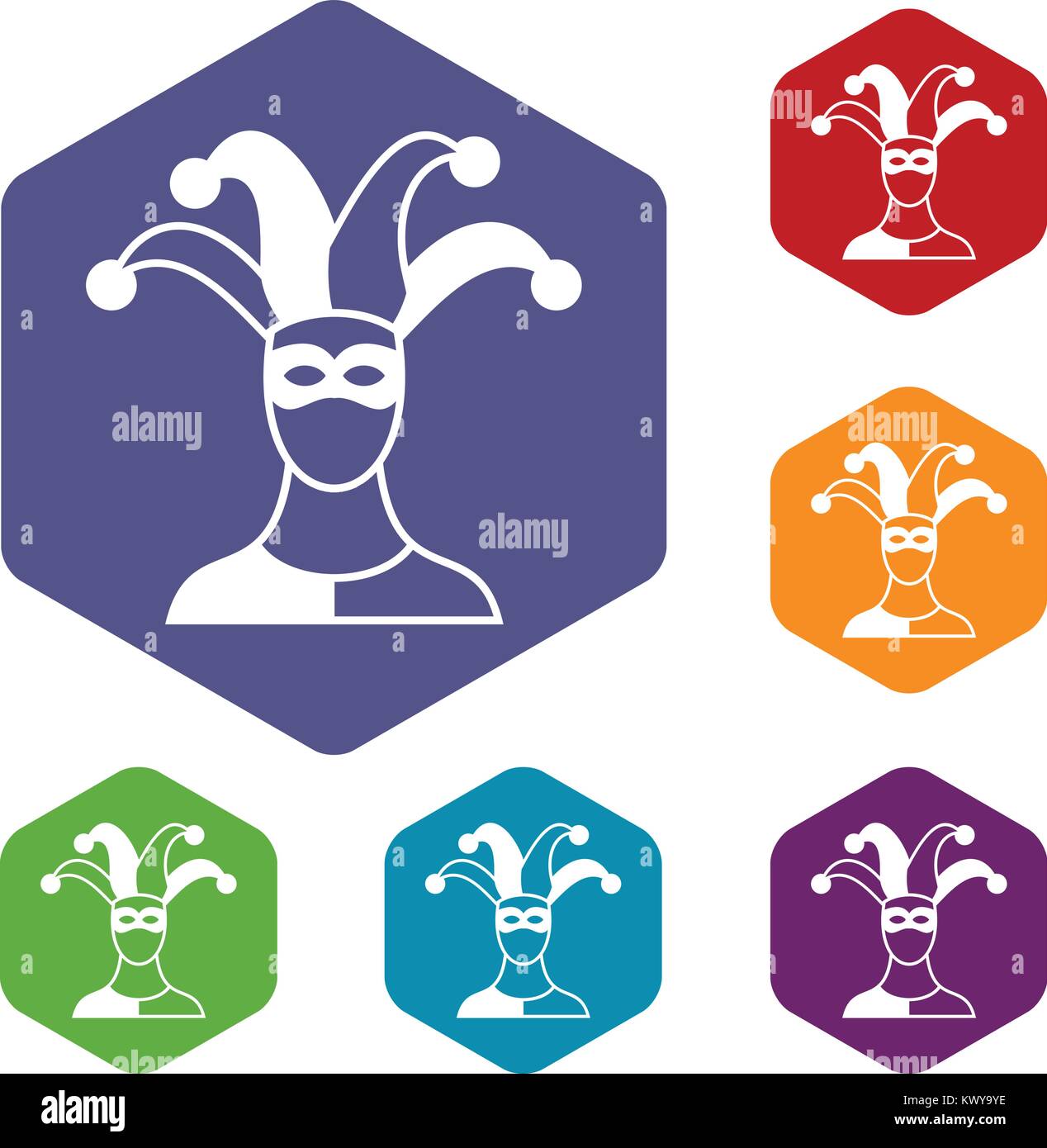 Jester icons set Stock Vector Image & Art - Alamy