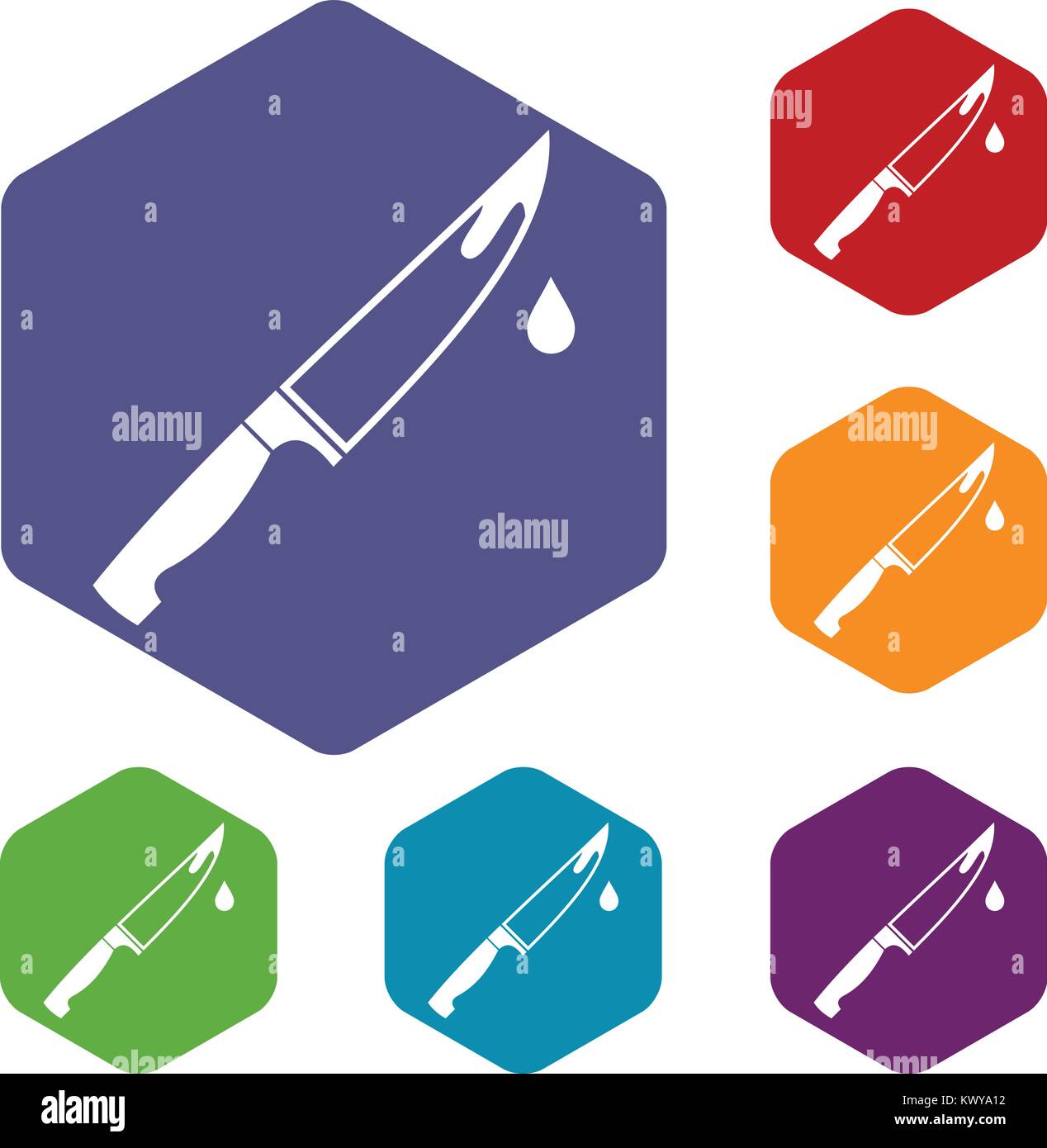 Steel knife icons set Stock Vector Image & Art - Alamy