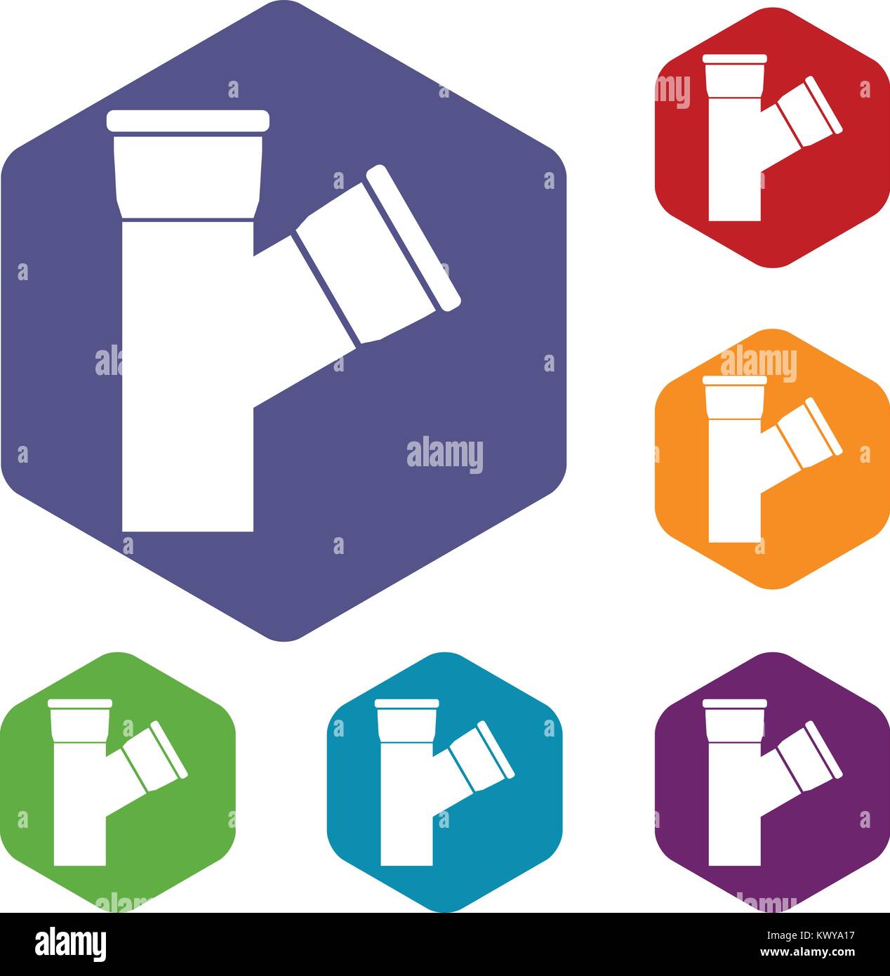 Plastic pipe connection icons set Stock Vector Image & Art - Alamy