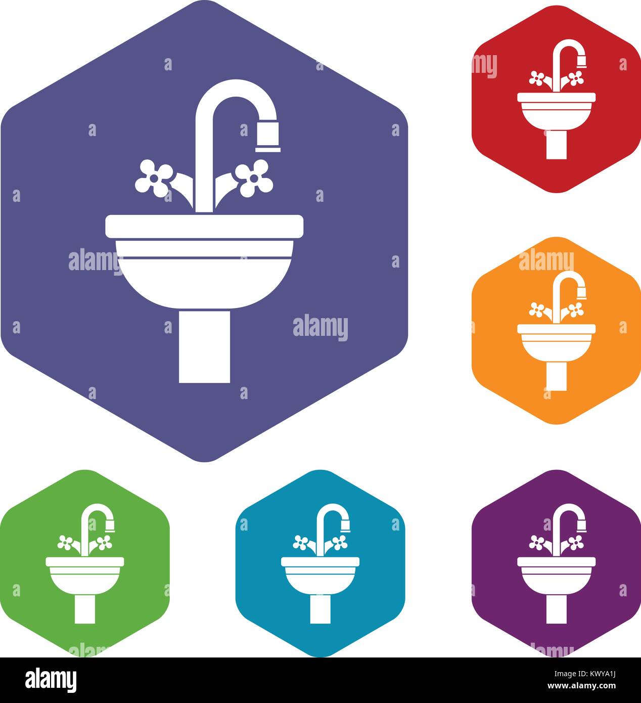 Ceramic sink icons set Stock Vector Image & Art - Alamy