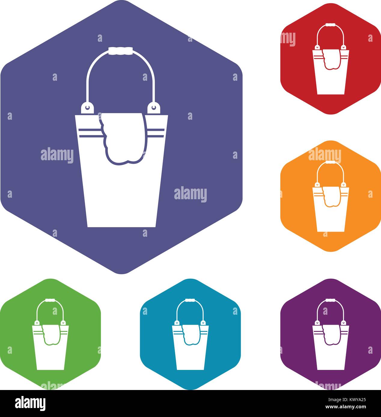 Bucket and rag icons set Stock Vector Image & Art - Alamy