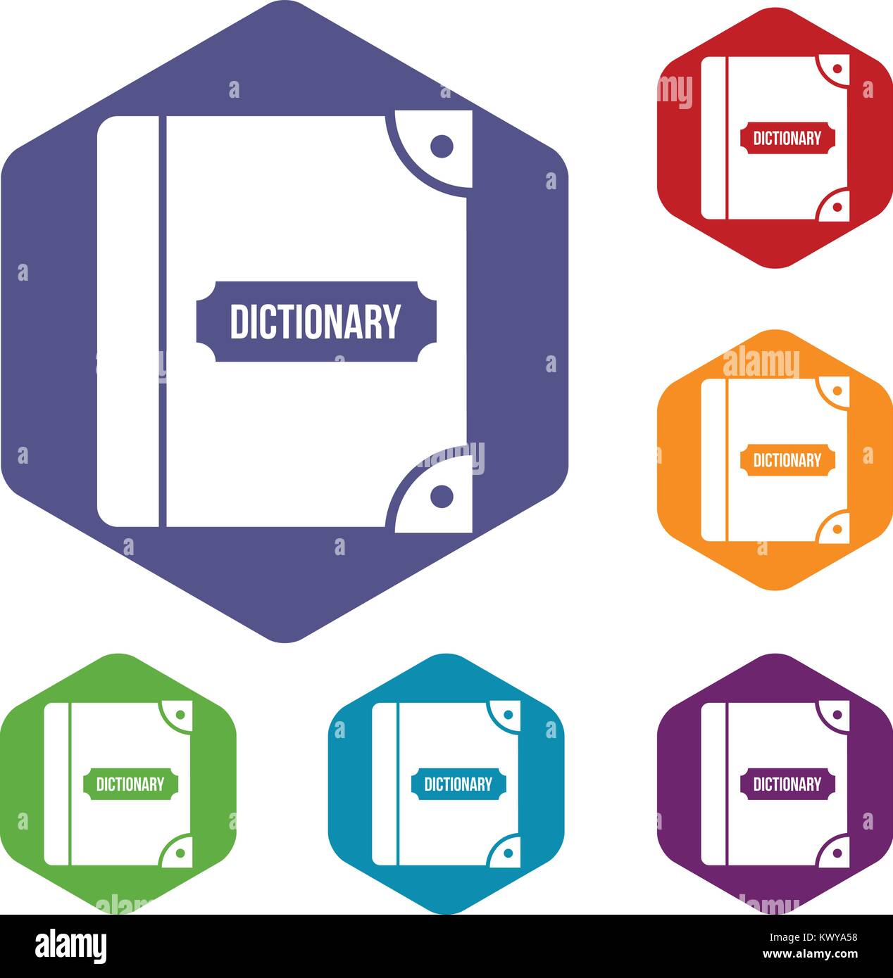 English dictionary icons set Stock Vector Image & Art - Alamy