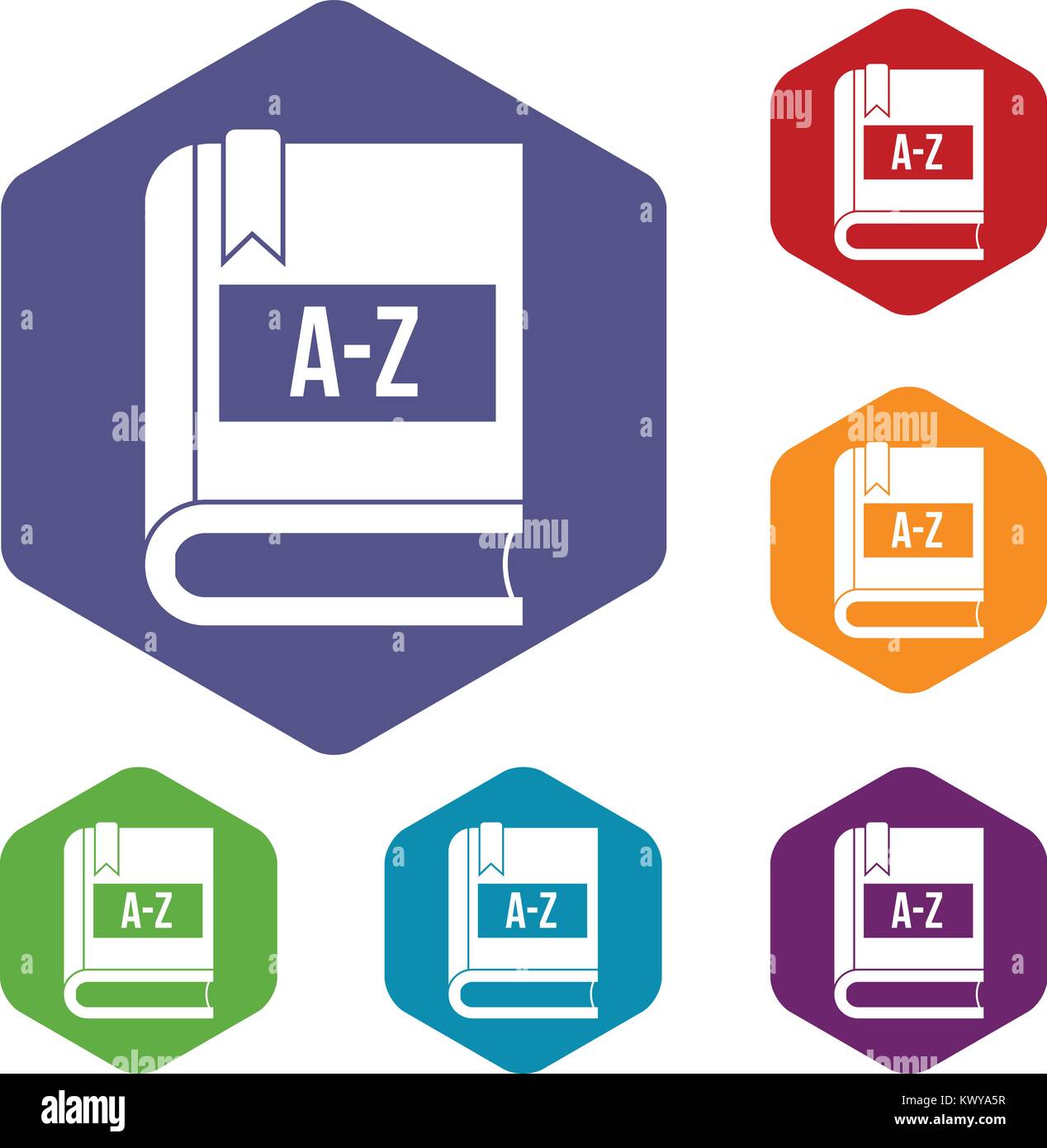 Dictionary book icons set Stock Vector Image & Art - Alamy