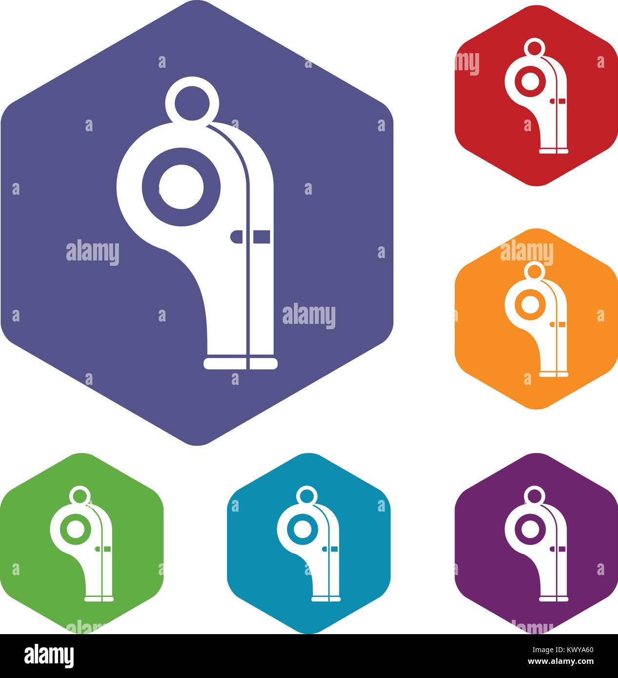 Sport whistle icons set Stock Vector Image & Art - Alamy