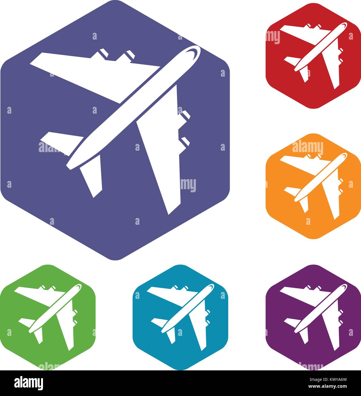 Passenger airliner icons set Stock Vector Image & Art - Alamy