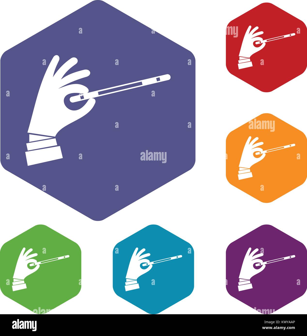Magician hand with a magic wand icons set Stock Vector Image & Art - Alamy