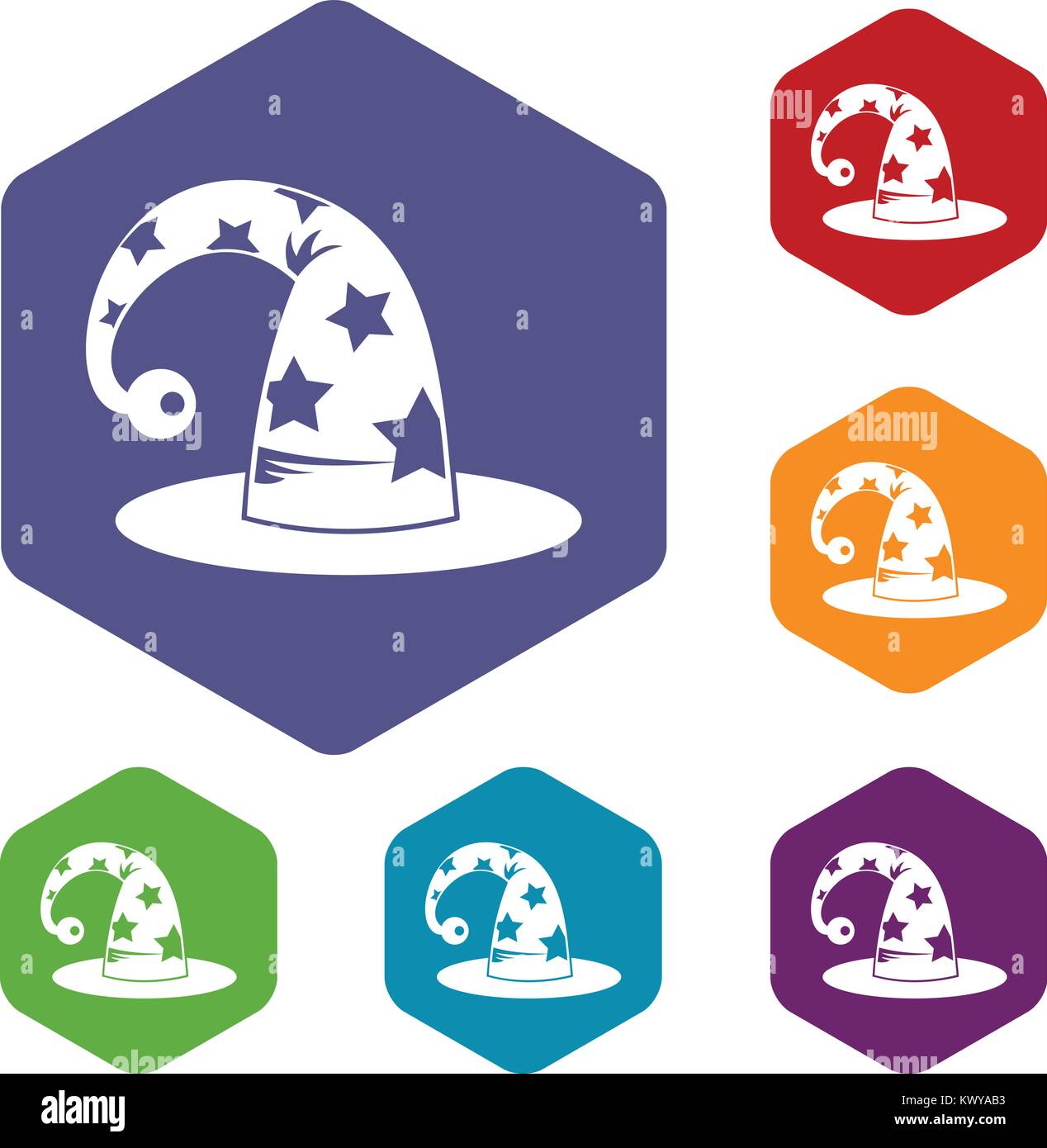 Wizards hat icons set Stock Vector Image & Art - Alamy