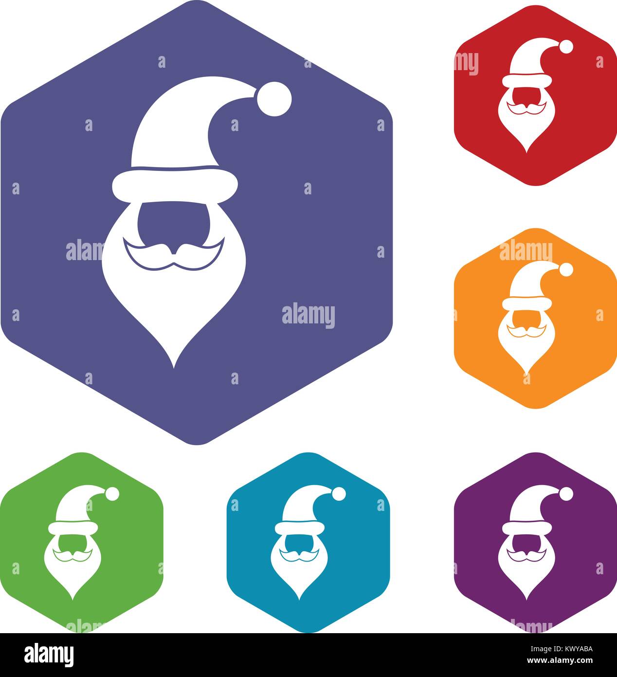 Santa hat, mustache and beard, simple style Stock Vector Image & Art ...